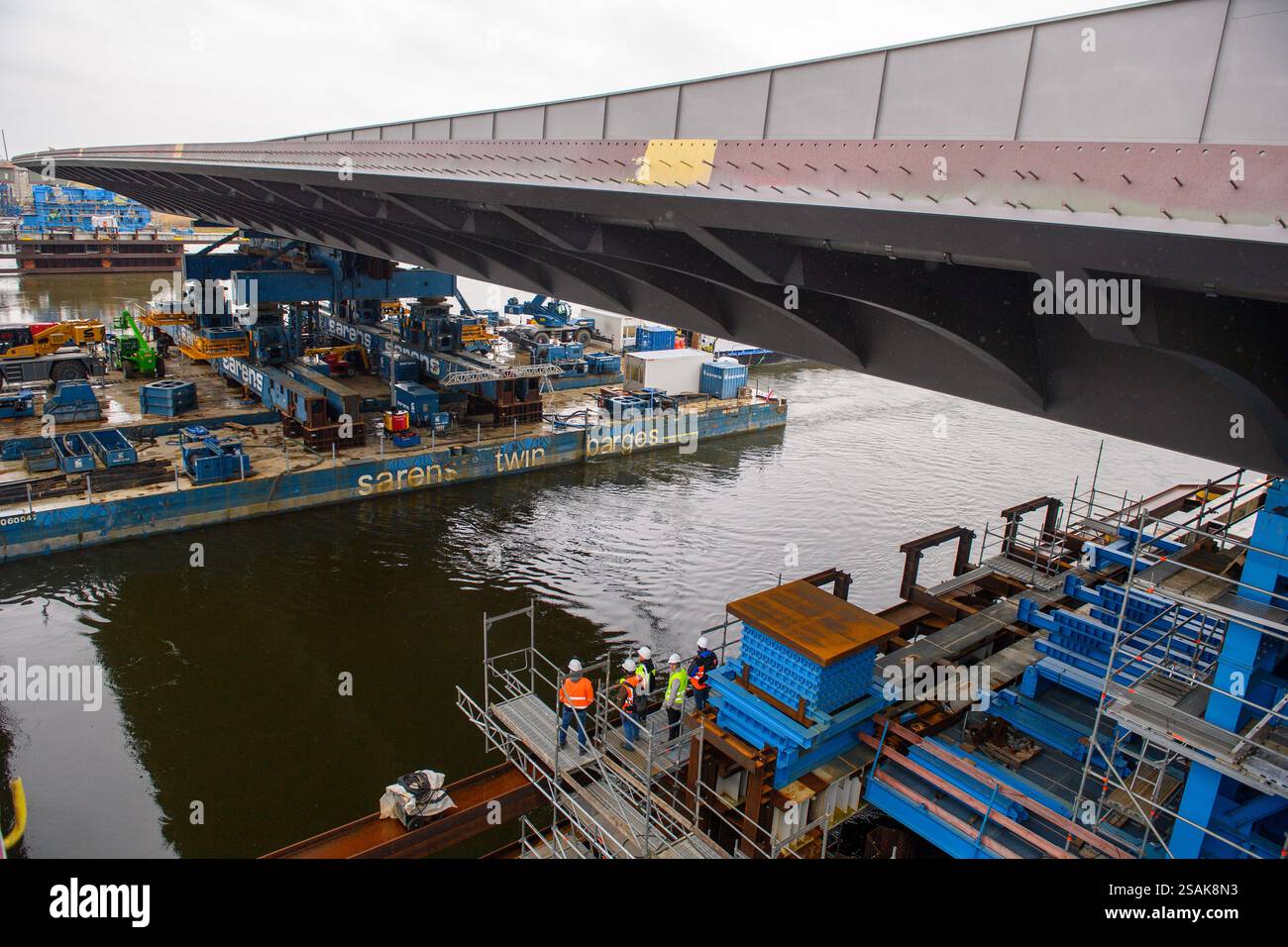 Wittenberge, Germany. 30th Jan, 2025. The steel superstructure of the ...