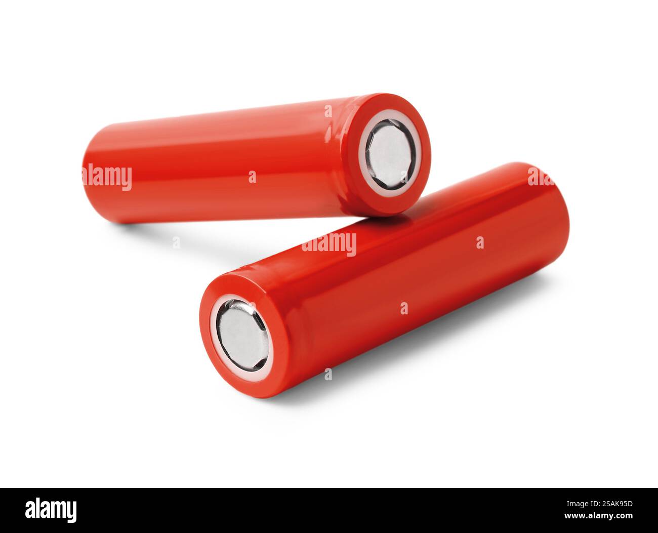 Red AA alkaline batteries isolated on white Stock Photo - Alamy