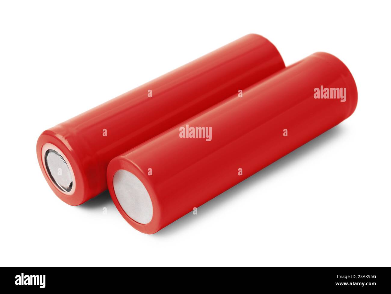 Red AA alkaline batteries isolated on white Stock Photo - Alamy