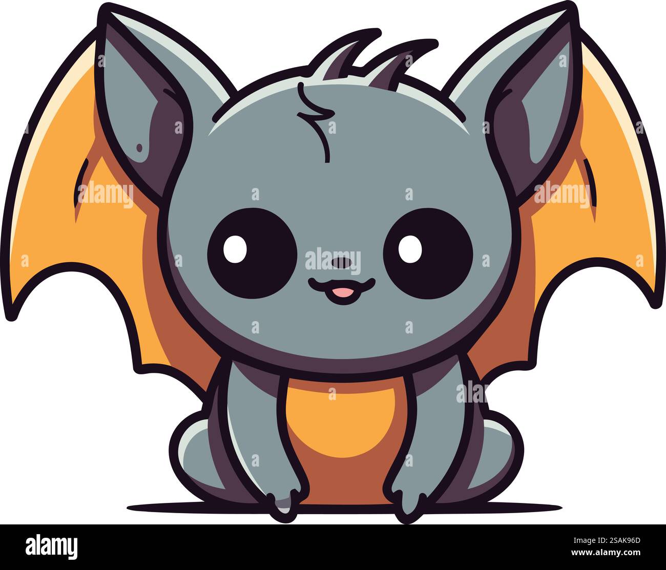 Cute cartoon bat. Vector illustration of a cute little bat Stock Vector ...