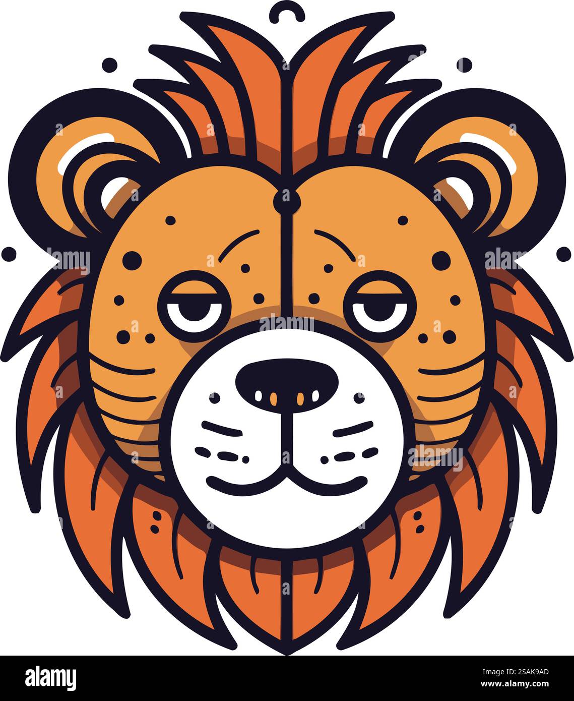 Lion head. Vector illustration isolated on white background. Design ...