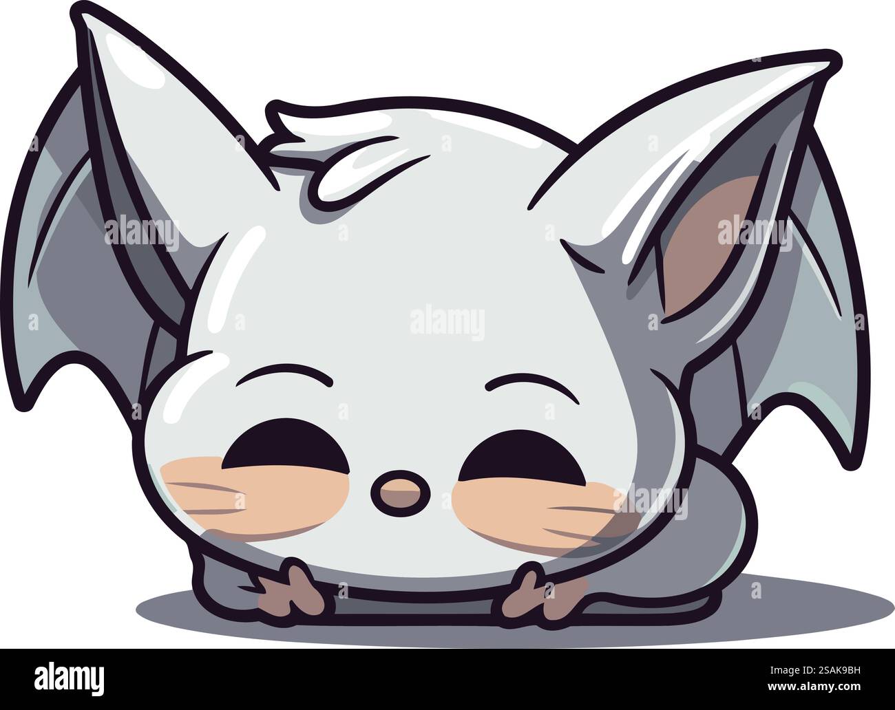 Cute cartoon bat isolated on a white background. Vector illustration ...