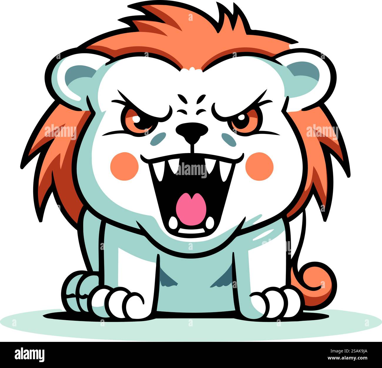 Angry Lion Cartoon Mascot Character. Vector Illustration Stock Vector ...