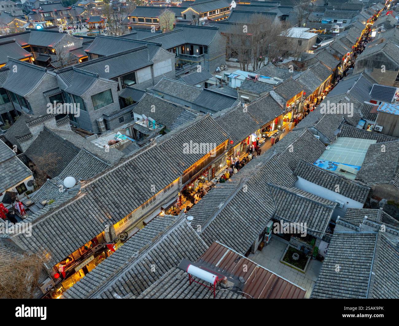 HUAI'AN, CHINA - JANUARY 30, 2025 - Tourists visit the Hexia Ancient ...