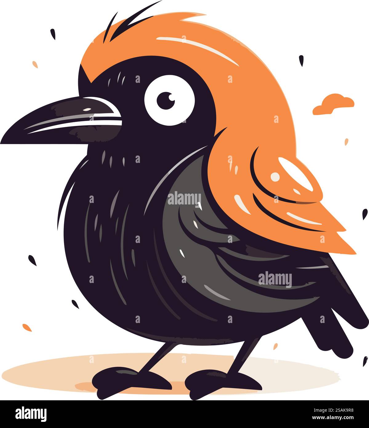 Cute cartoon vector illustration of a red headed drongo Stock Vector ...