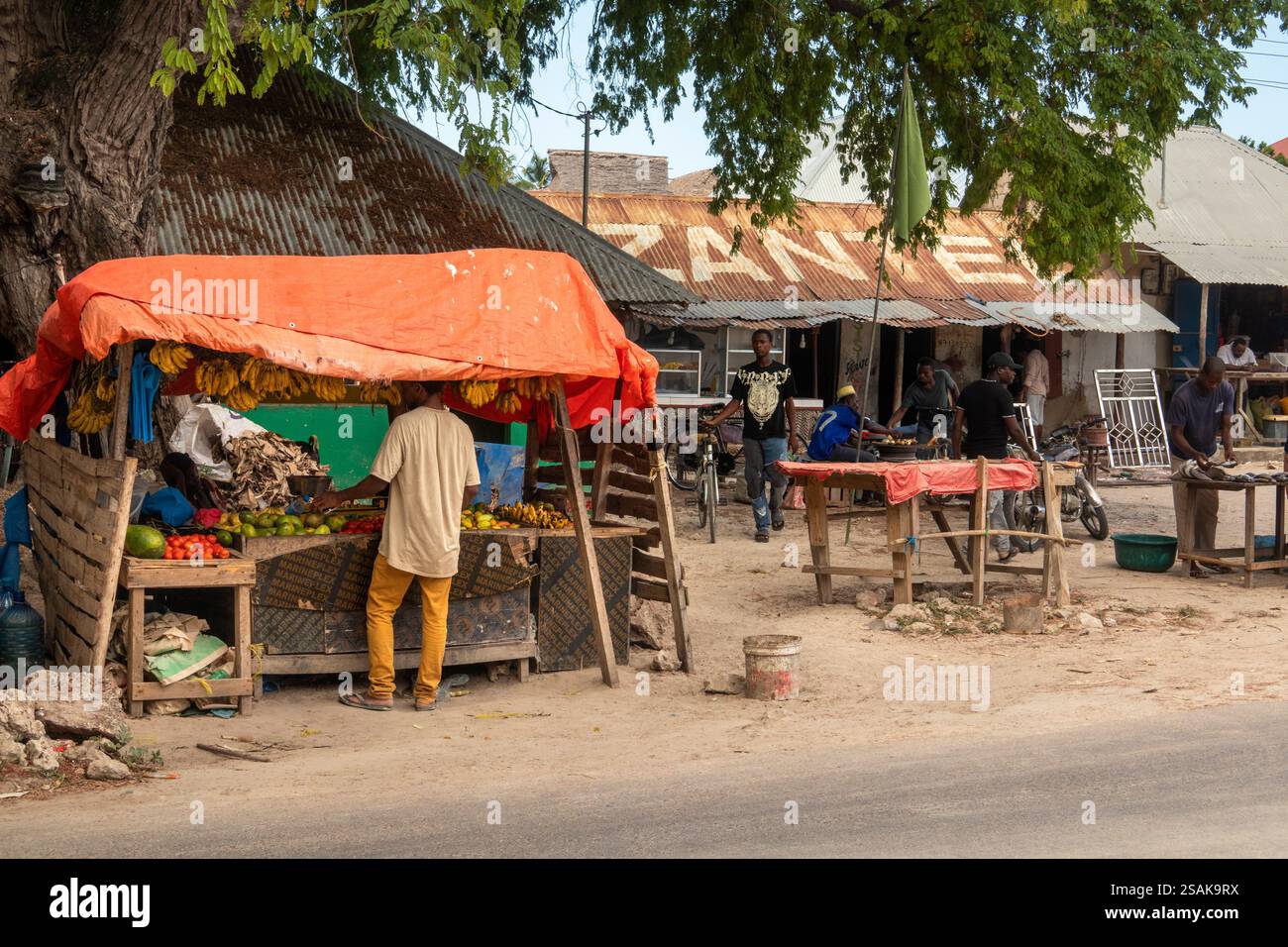 Africa Tanzania, Zanzibar, East Coast, Matemwe, small shops in village ...