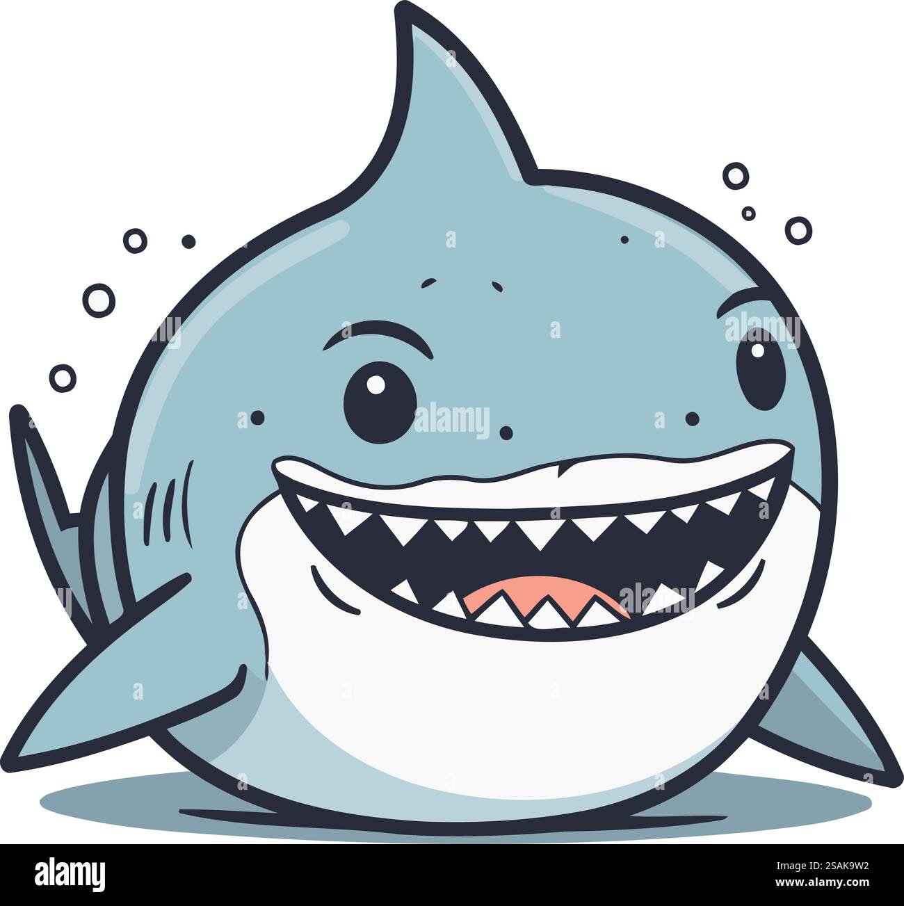 Shark cartoon character vector illustration. Cute cartoon shark icon ...