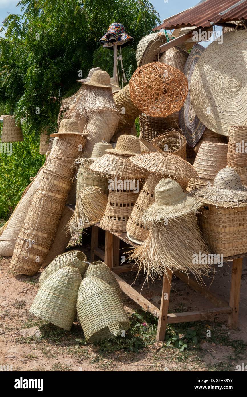 Africa Tanzania, Zanzibar, East Coast, Matemwe, village, baskets on ...