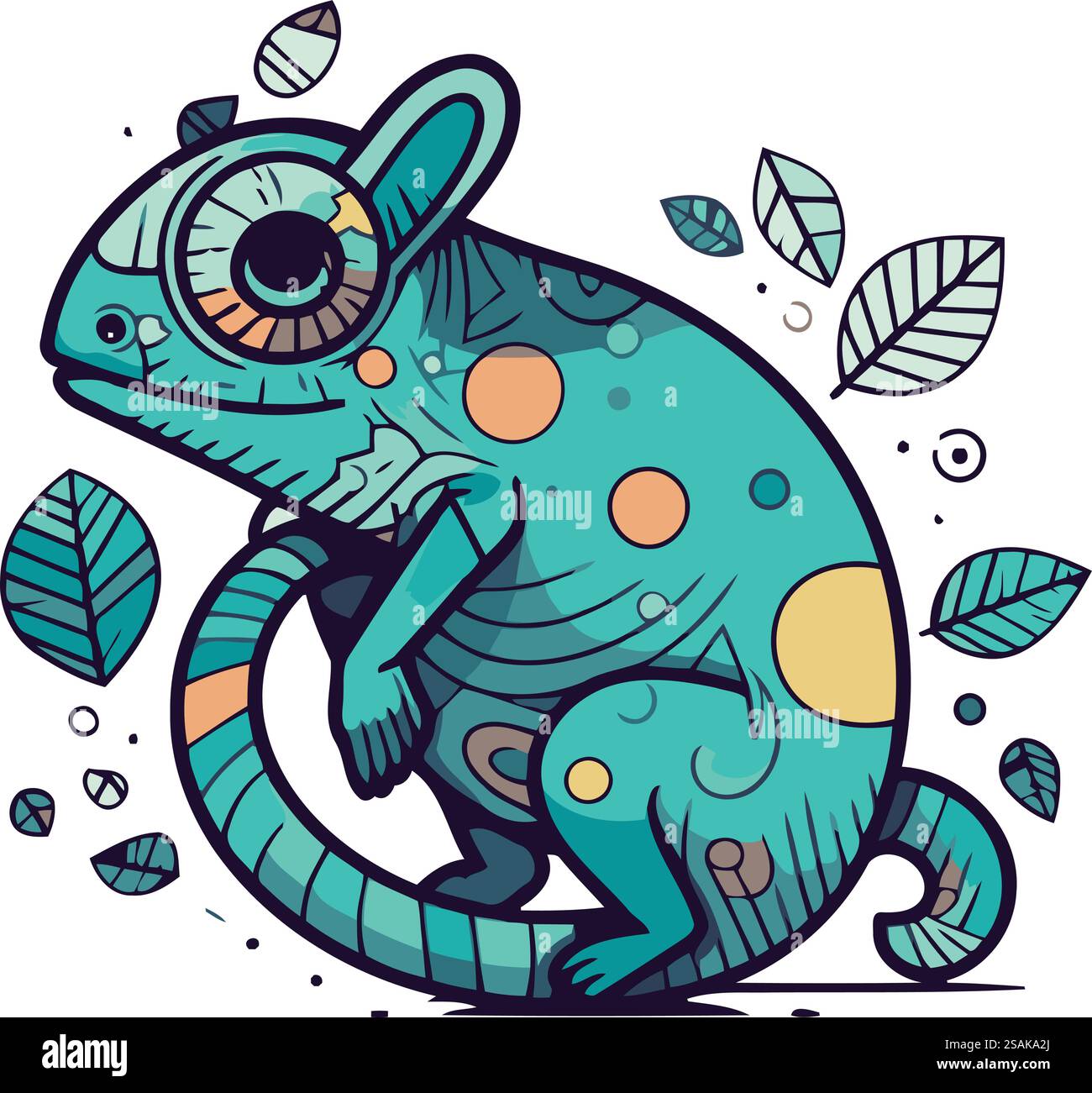 Cartoon chameleon. Vector illustration of a chameleon Stock Vector ...