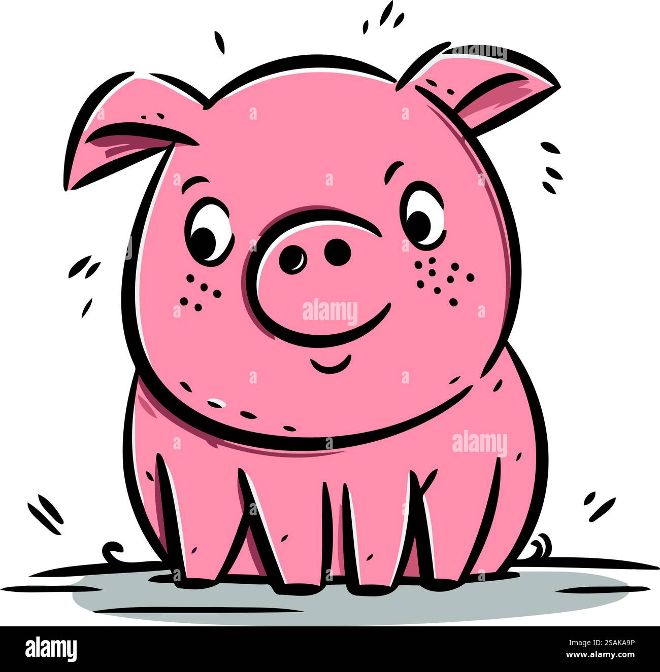 Funny piggy. Vector illustration of a funny piggy Stock Vector Image ...