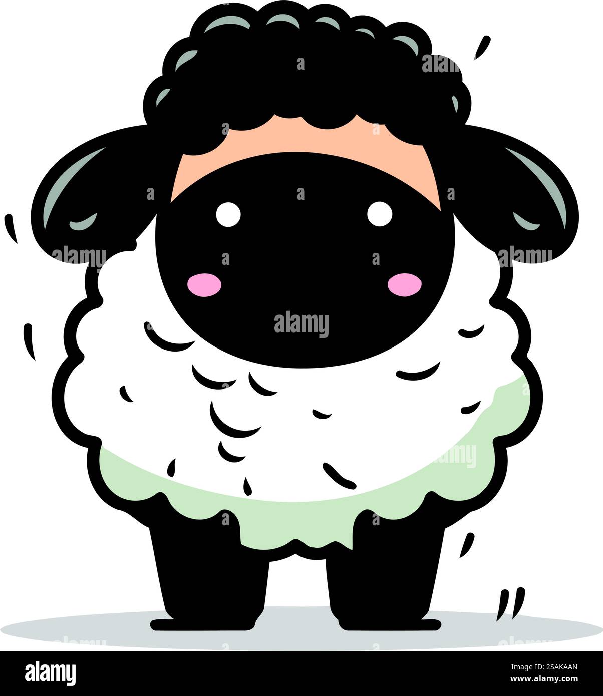 Sheep Cartoon Character Vector Illustration. Cute Sheep Animal ...