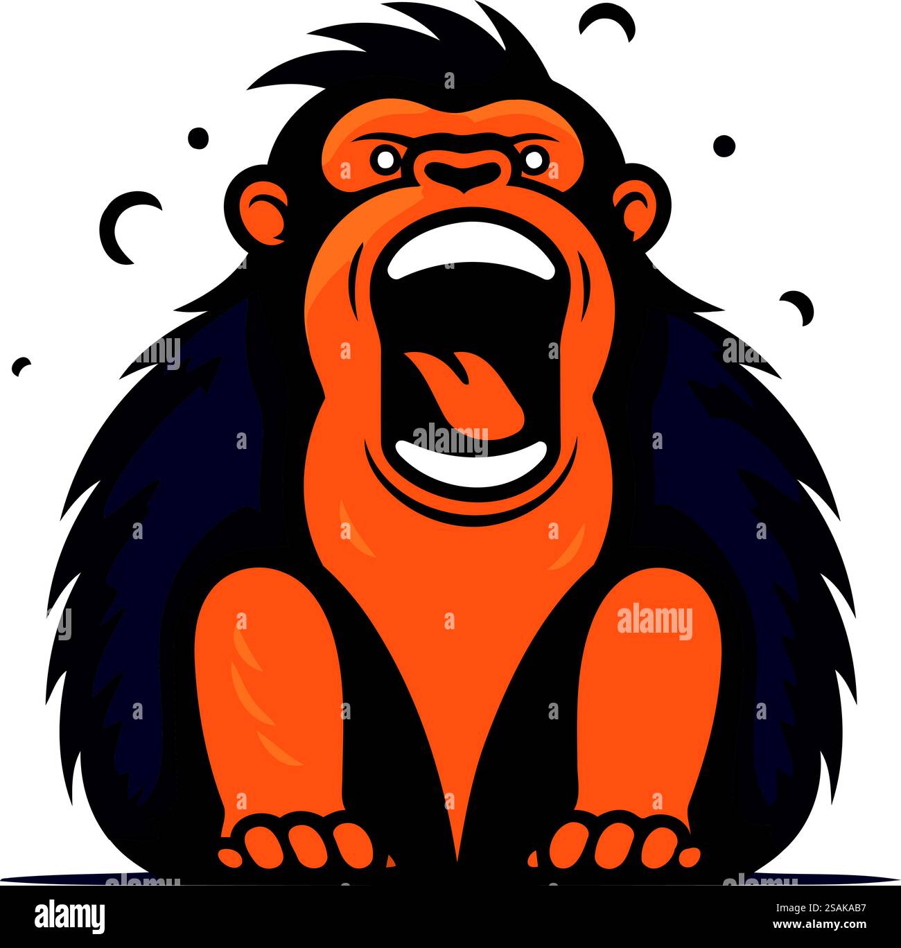Angry gorilla. Vector illustration. Isolated on white background Stock ...