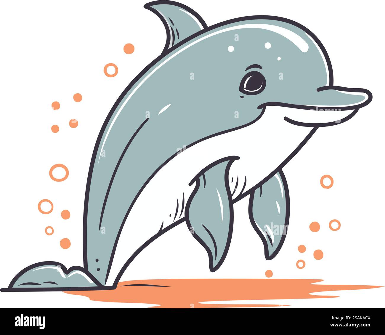 Dolphin. Vector illustration of a dolphin. Hand drawn dolphin Stock ...