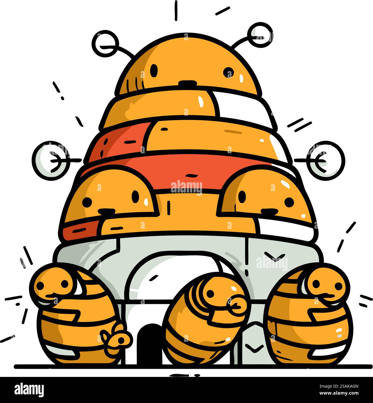 Cute vector illustration of funny robot. Cute cartoon robot Stock ...