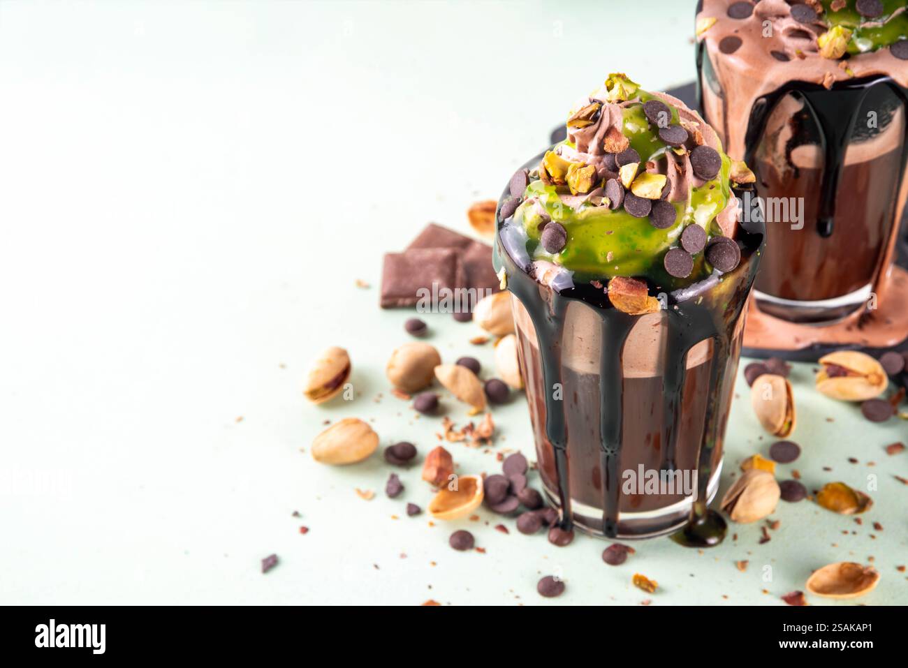 Dubai chocolate milkshake, crazy shake dark chocolate cocktail, with ...