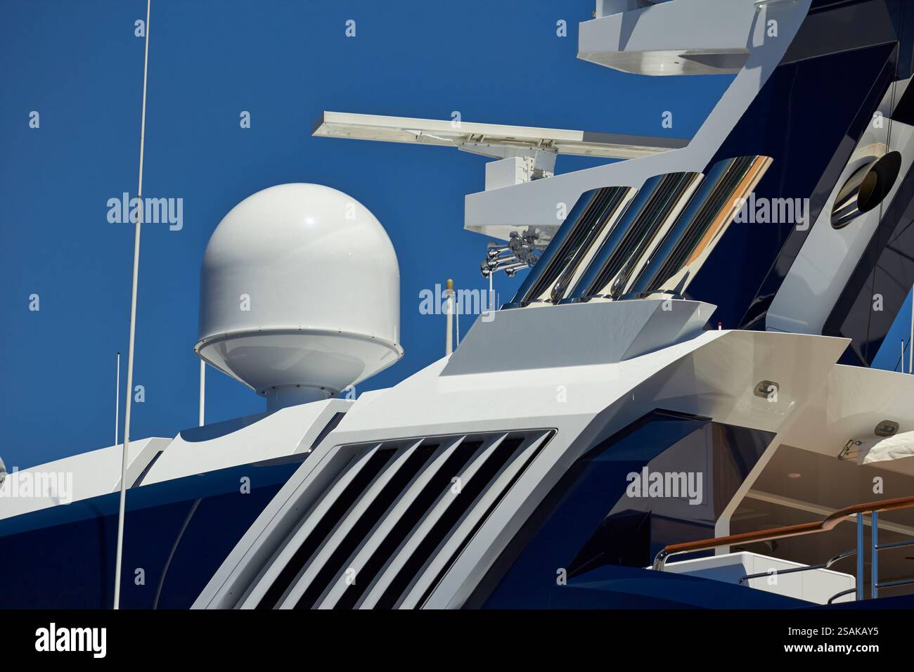 Close-Up of Superyacht Technology with Stainless Exhausts and ...