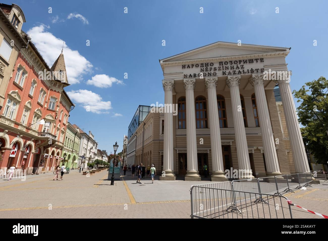 Theater building with pillars in Subotica town Serbia Stock Photo - Alamy