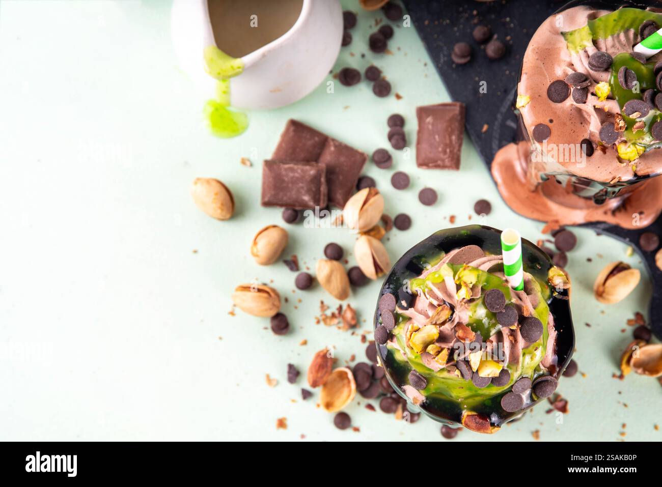 Dubai chocolate milkshake, crazy shake dark chocolate cocktail, with ...