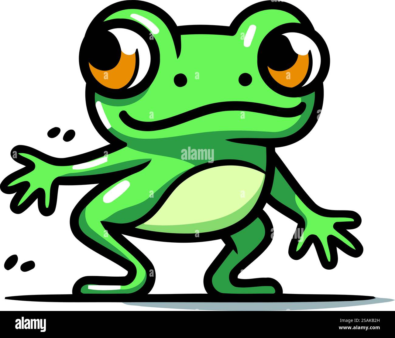 Frog isolated on white background. Cartoon style. Vector illustration ...
