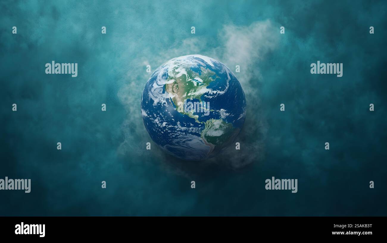 Conceptual digital artwork showcasing the Earth's atmosphere with ...