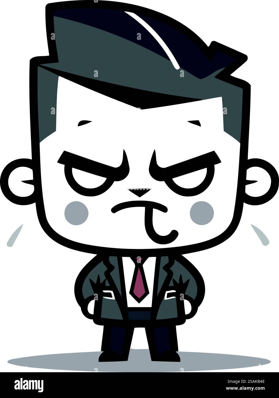 Angry Boss Cartoon Businessman Vector Illustration Stock Vector Image ...