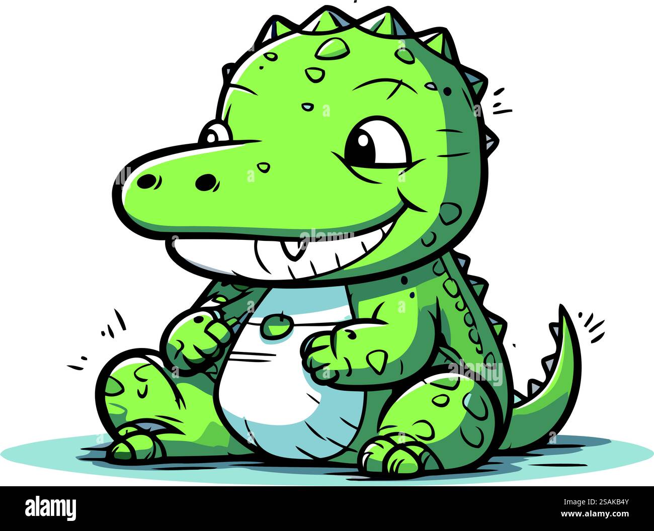 Cartoon crocodile. Vector illustration of a cute crocodile Stock Vector ...