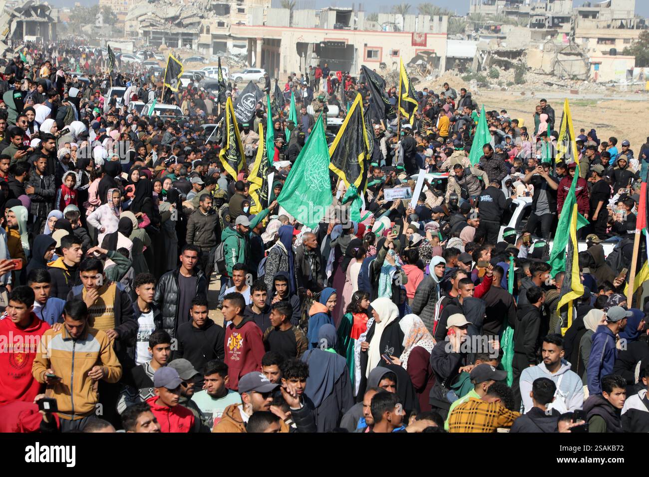 Israeli hostage Arbel Yehud is handed over to Red Cross outside Yahya Sinwar s house Israeli ...
