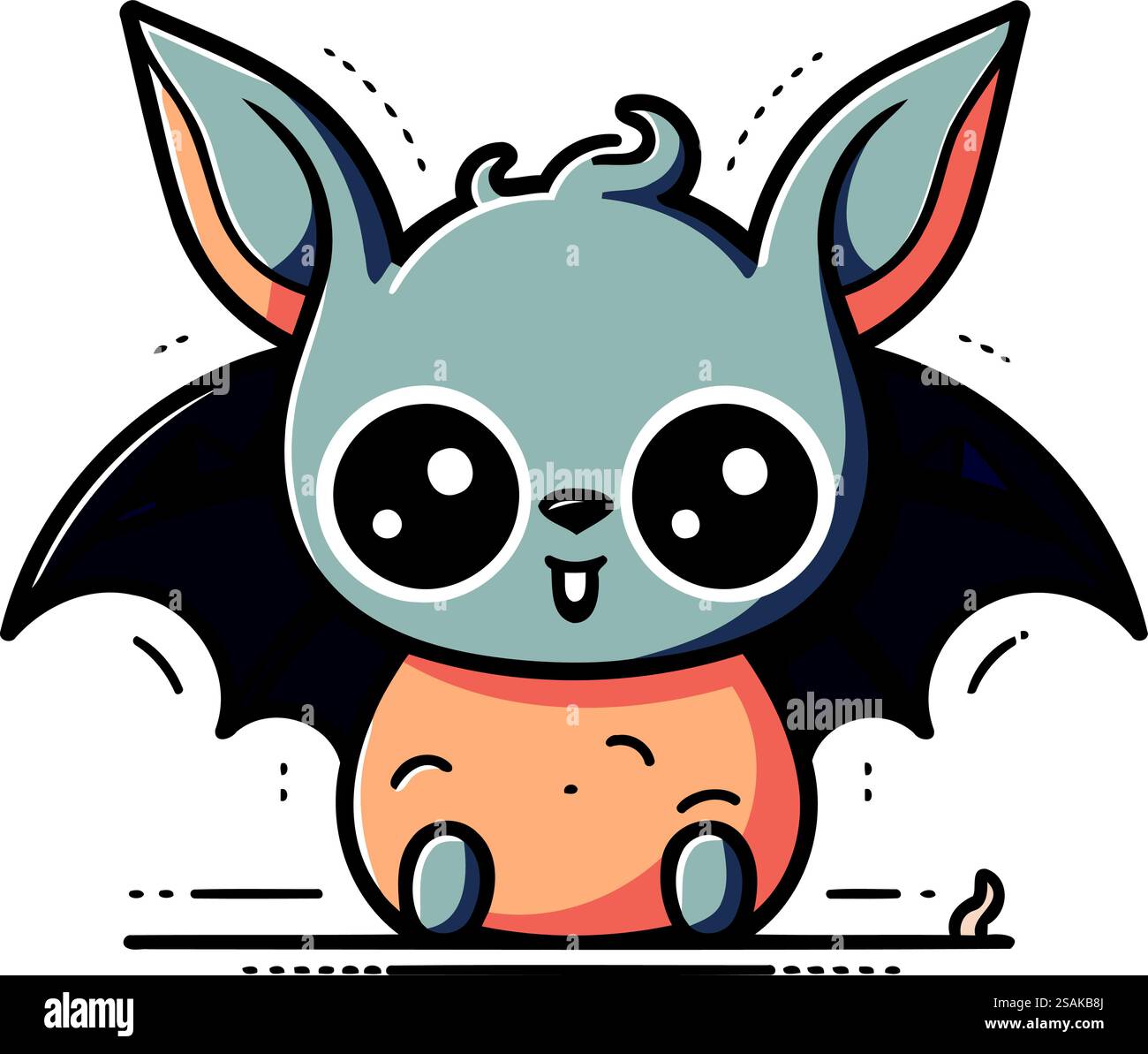 Cute little bat. Vector illustration in a flat cartoon style Stock ...