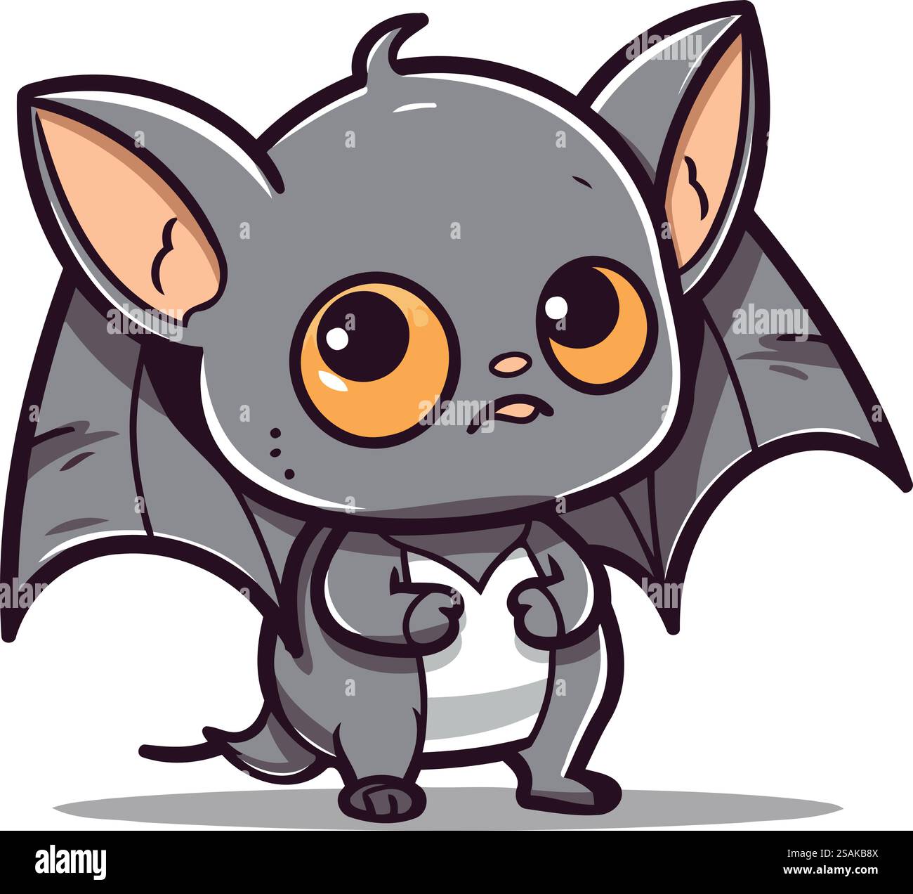 Cute Bat Cartoon Mascot Character. Vector Illustration Stock Vector ...