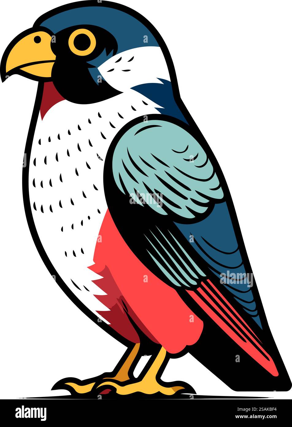Vector illustration of a falcon on a white background. Vector ...