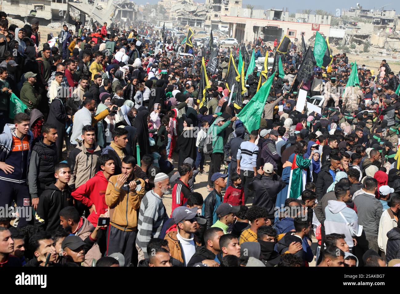 Israeli hostage Arbel Yehud is handed over to Red Cross outside Yahya Sinwar s house Israeli ...