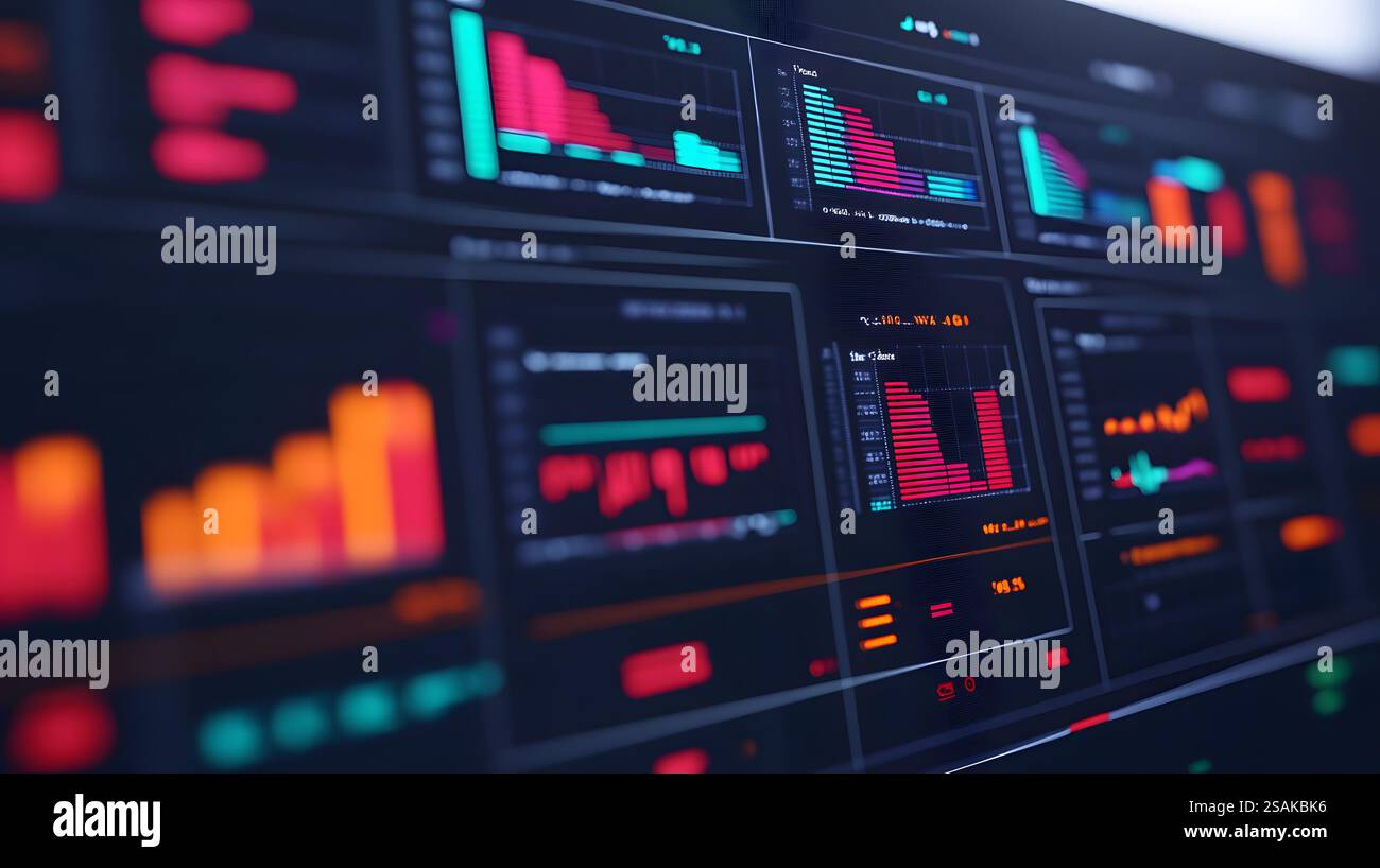 Detailed 3D of a modern dashboard interface displaying cargo metrics,tracking symbols,and ...