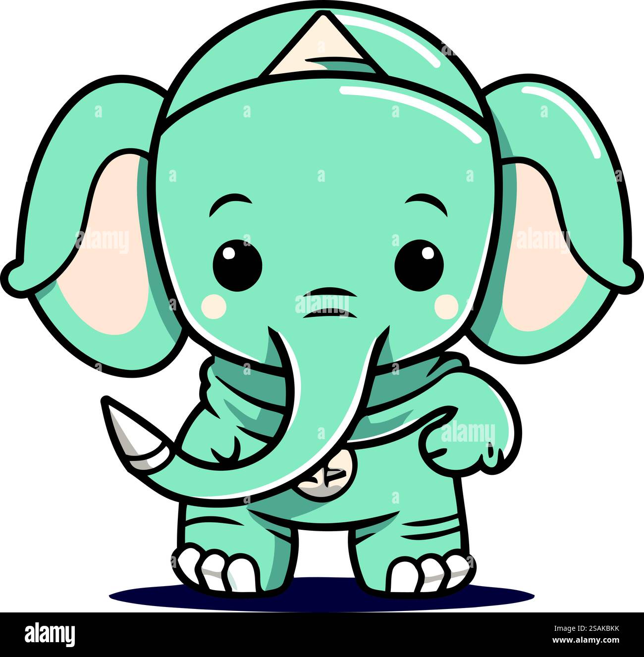 Cute Cartoon Elephant Mascot Character. Vector Illustration Stock ...