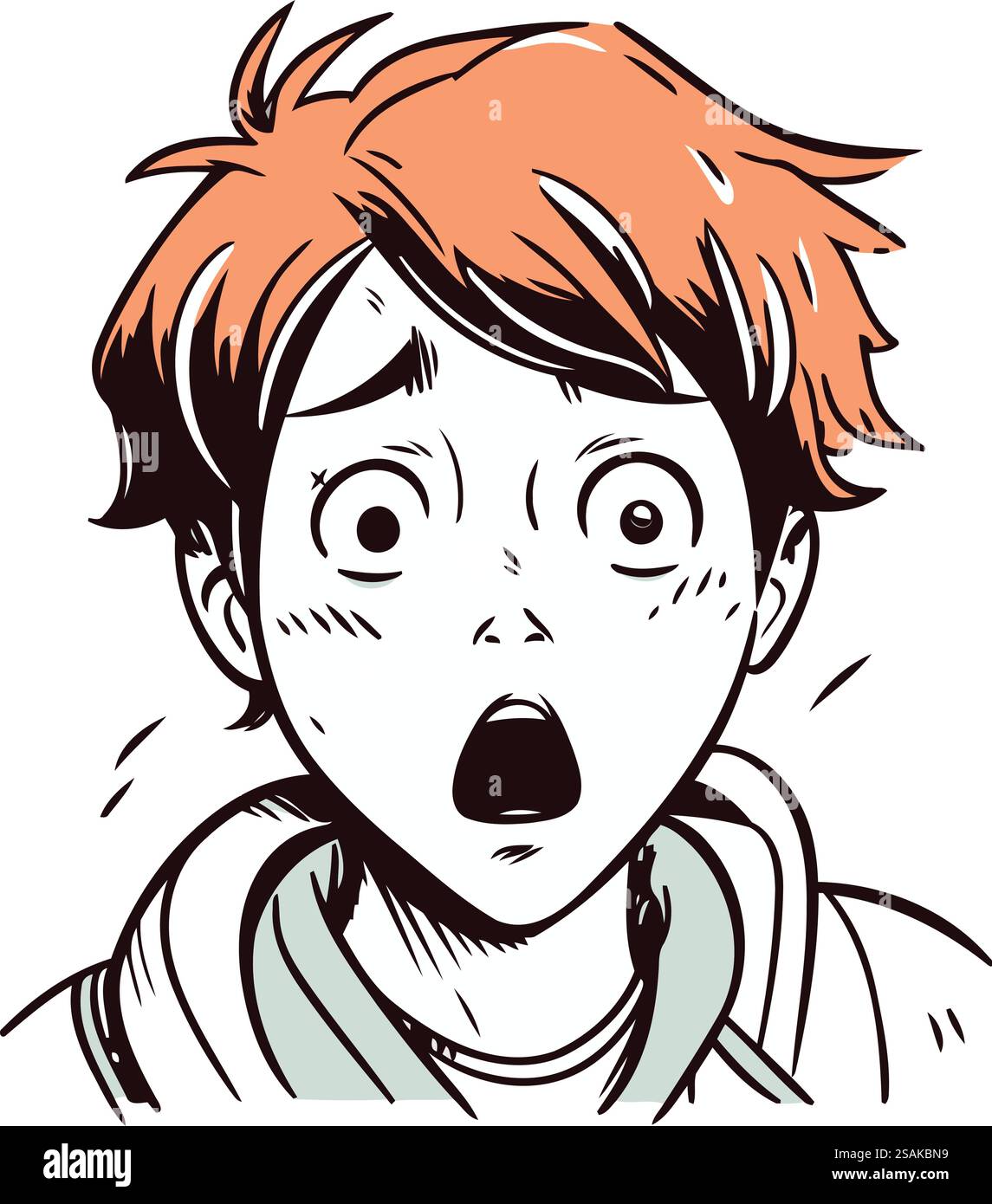 Surprised boy. Vector illustration of a boy with red hair Stock Vector ...