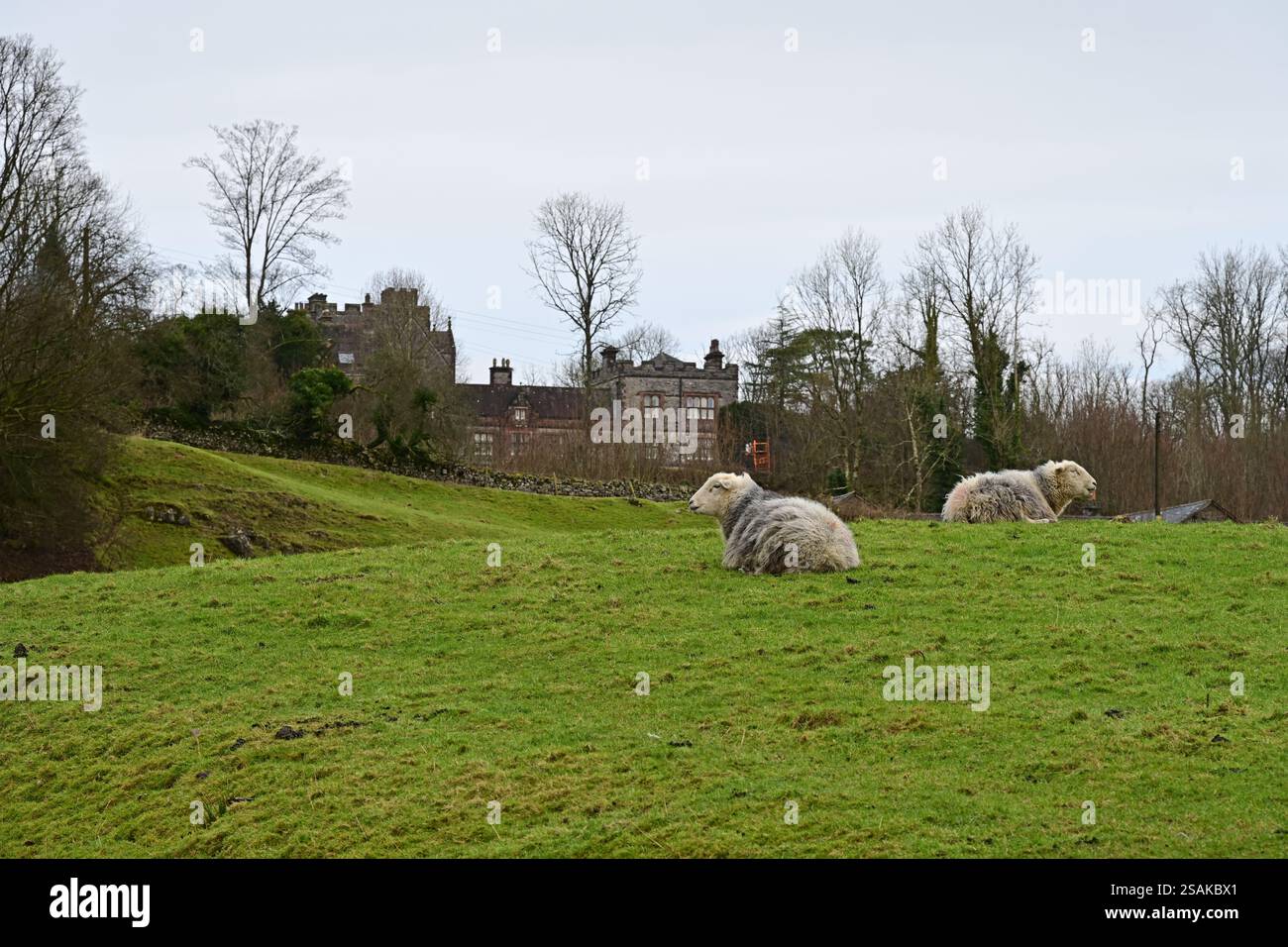 Witherslack hall and farm buildings, Grange over sands, Cumbria Stock ...