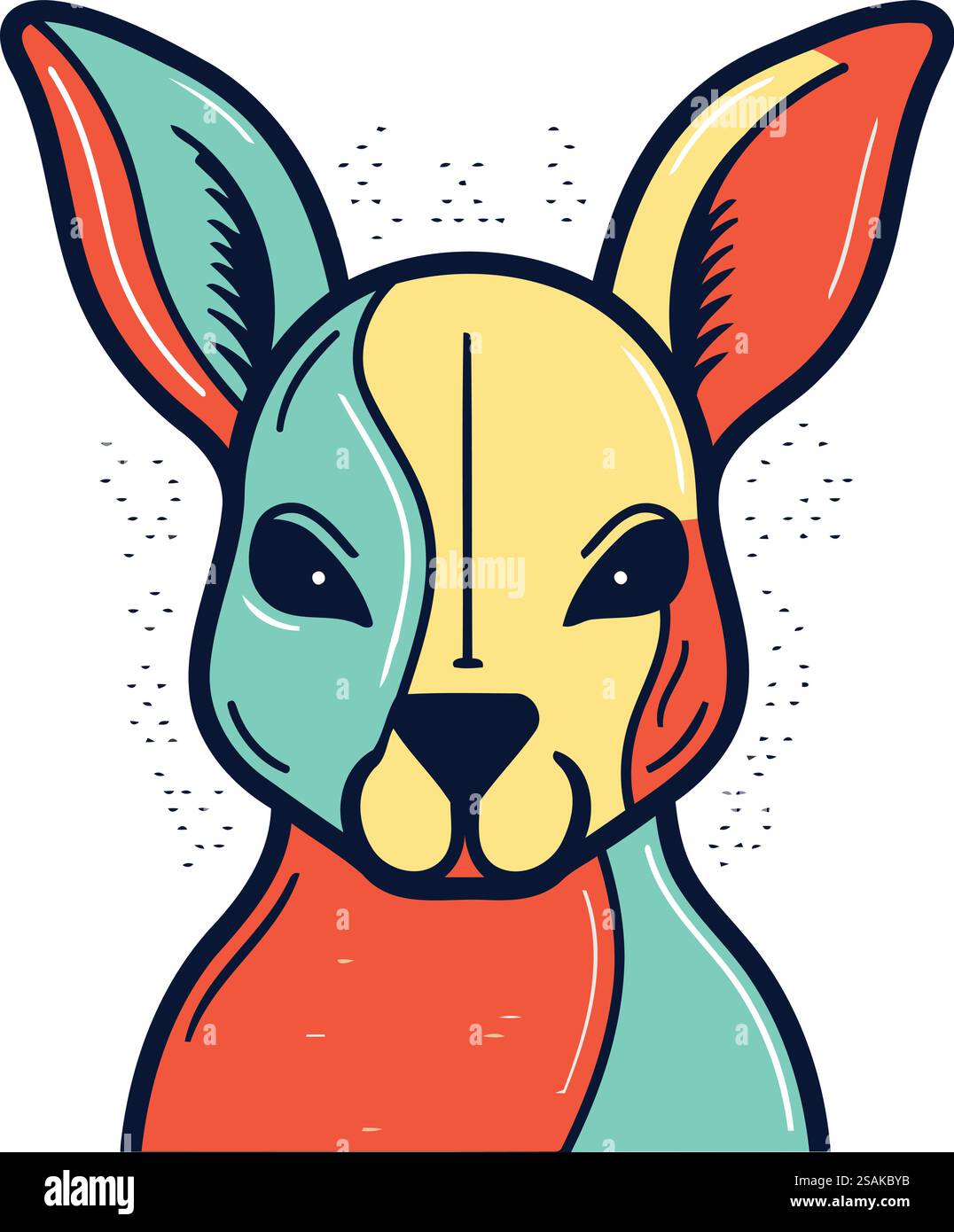 Cute doodle kangaroo head. Vector illustration Stock Vector Image & Art ...