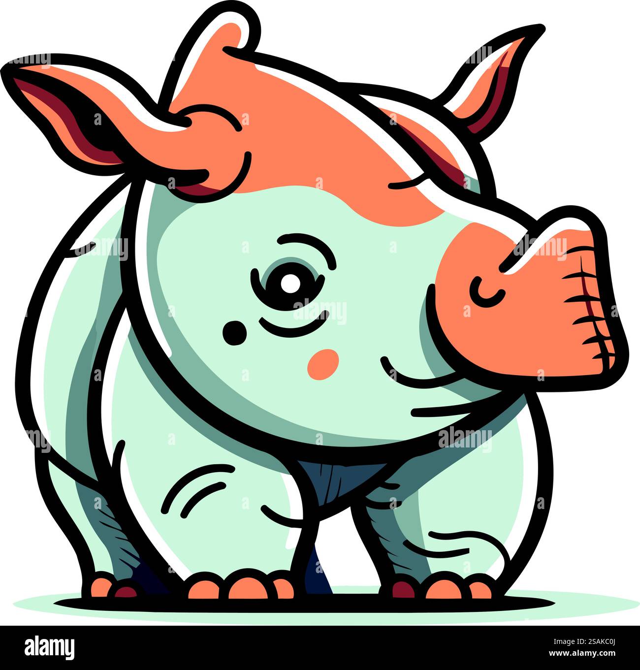 Cute Bull Cartoon Mascot Character. Vector Illustration Stock Vector ...