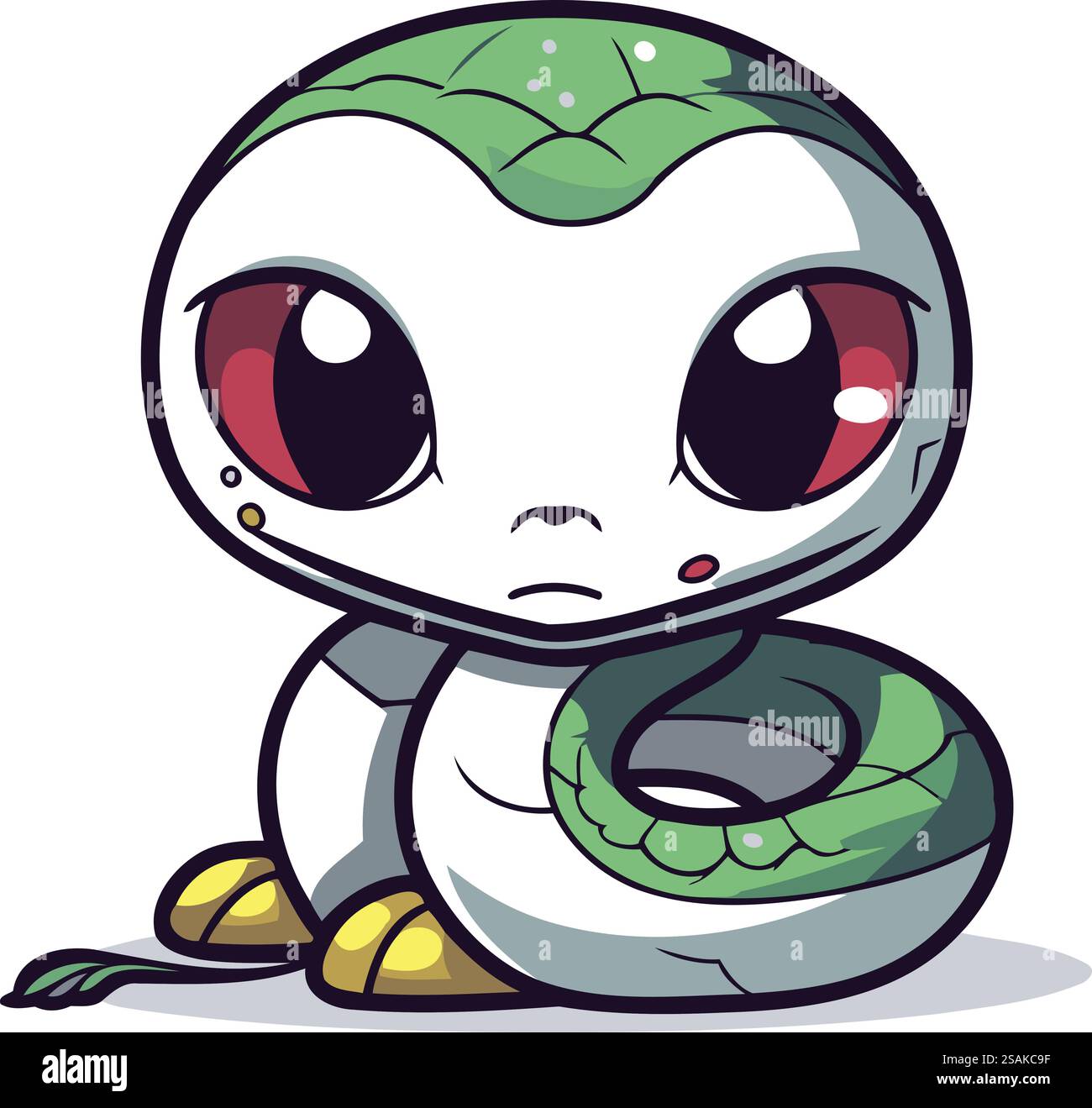 Cute cartoon snake. Vector illustration isolated on a white background ...