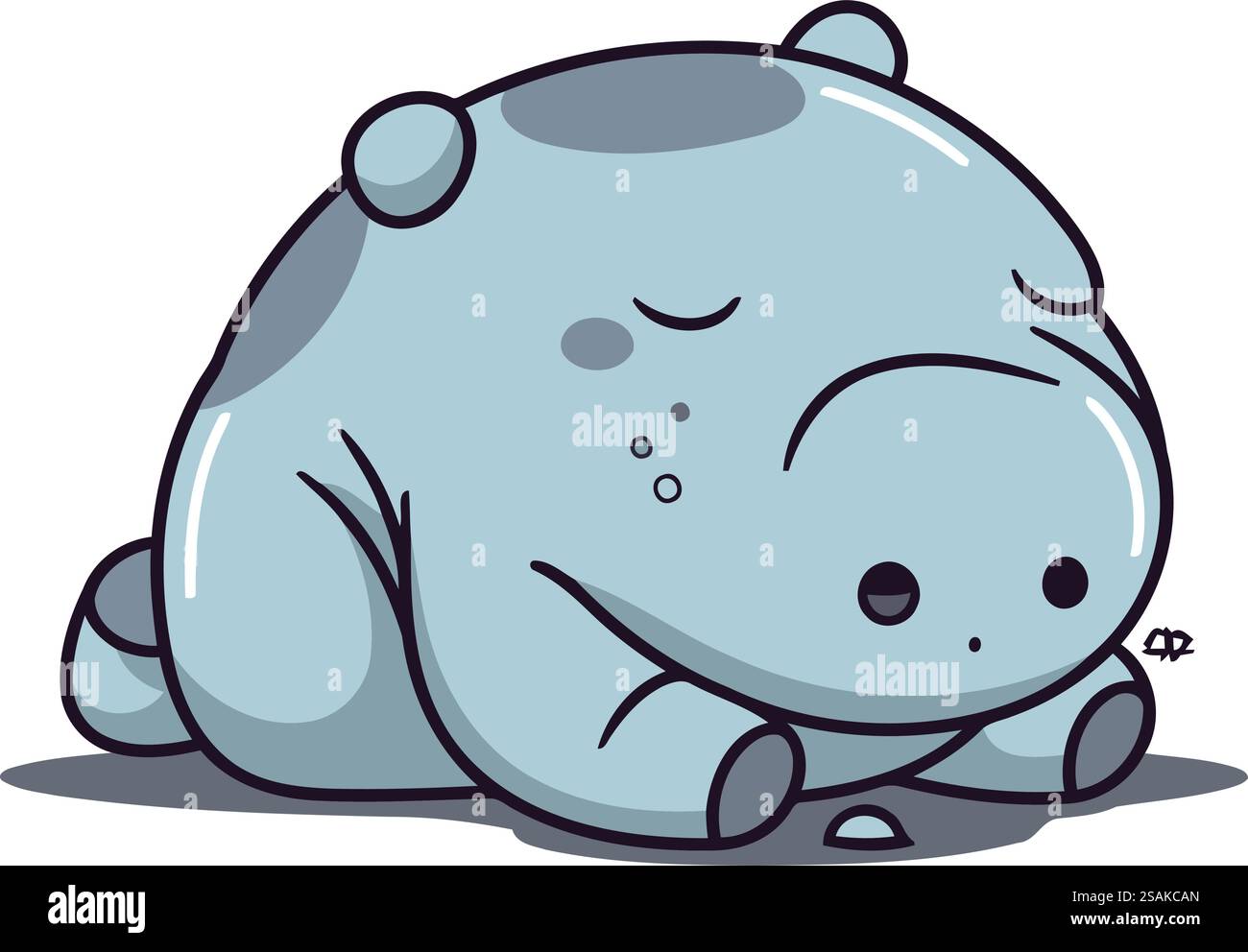 Cute hippo cartoon. Vector illustration of a cute hippo Stock Vector ...
