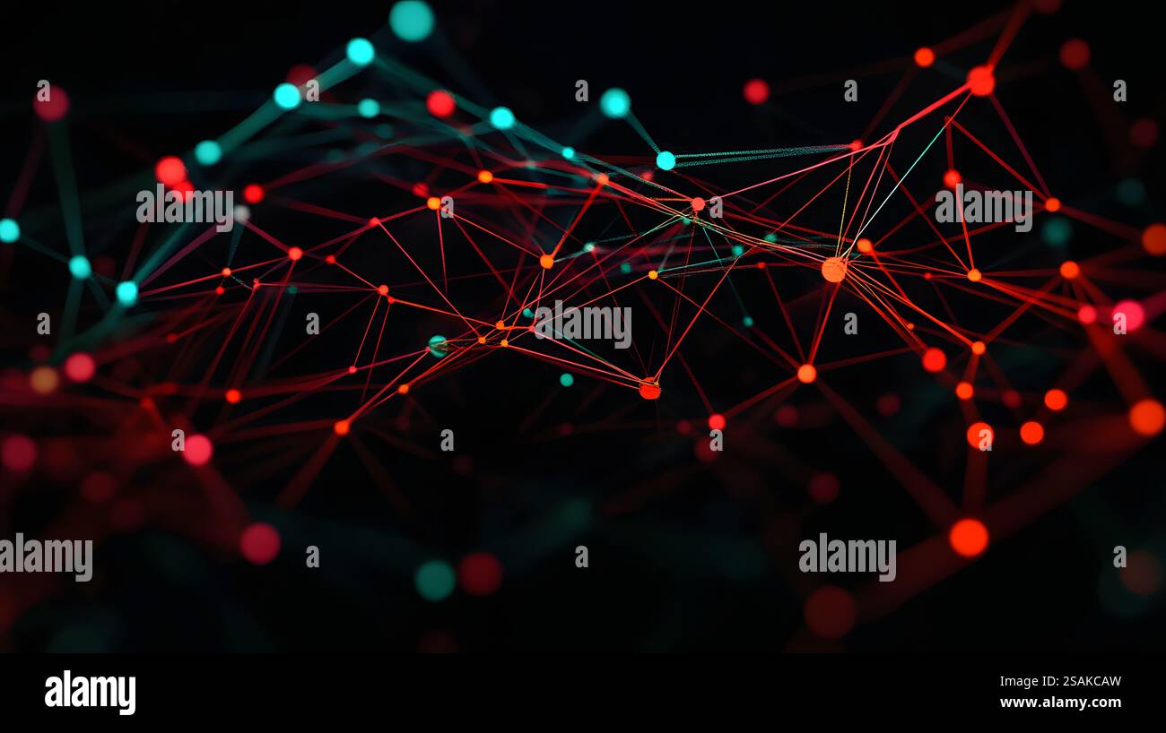 Glowing digital visualization depicting the complex,interconnected factors of trust through a ...