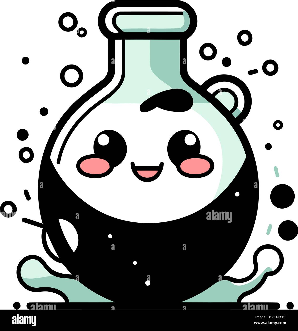 Cute cartoon kawaii bottle of potion. Vector illustration Stock Vector ...