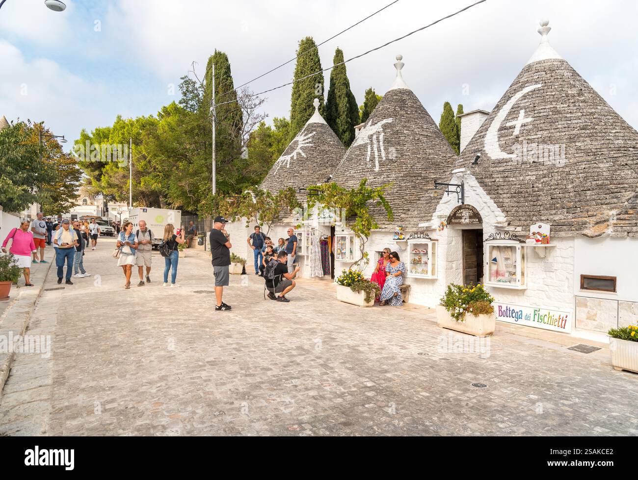 Alberobello, Puglia, Italy - October 5, 2023: Tourists visiting the ...