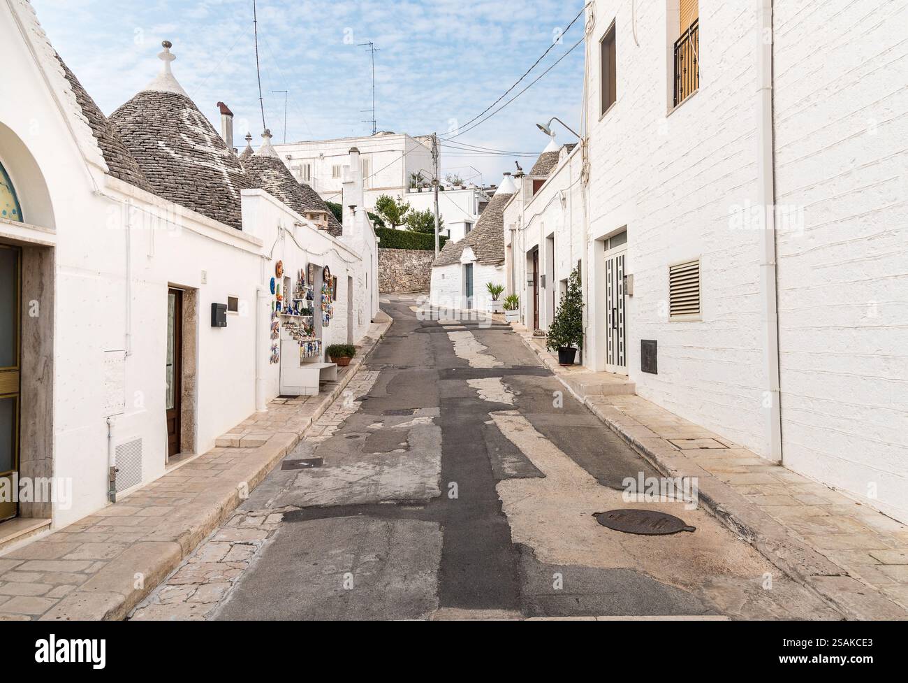 The ancient village of Alberobello, with trulli, typical limestone ...