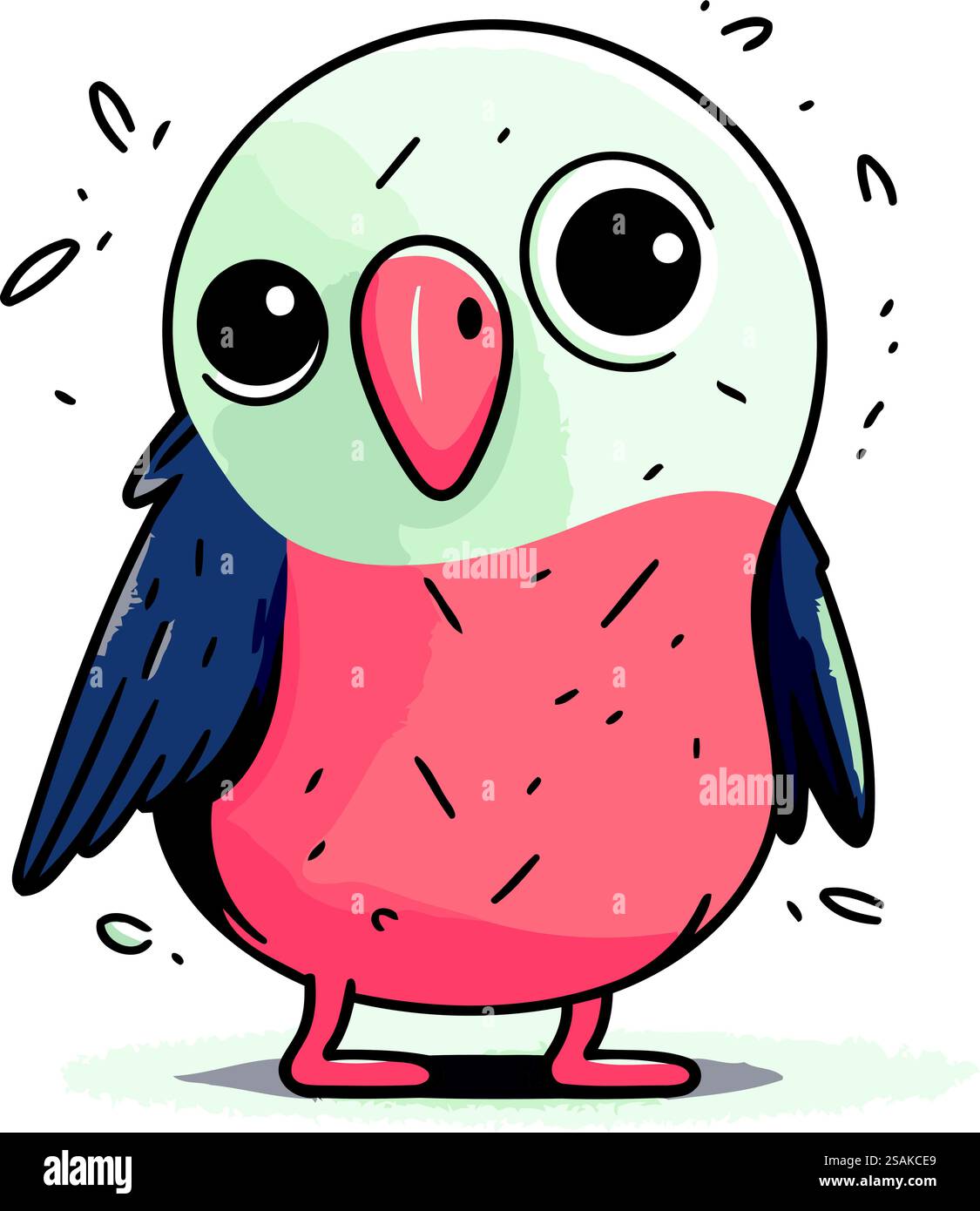 Cute cartoon parrot. Vector illustration isolated on white background ...