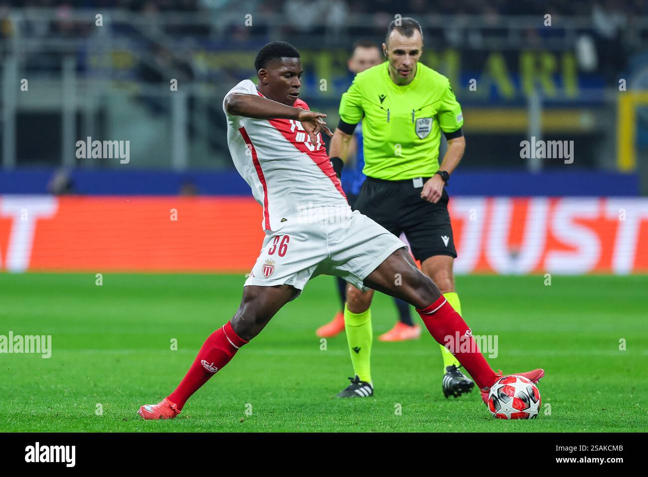 Breel Embolo of AS Monaco FC seen in action during UEFA Champions ...