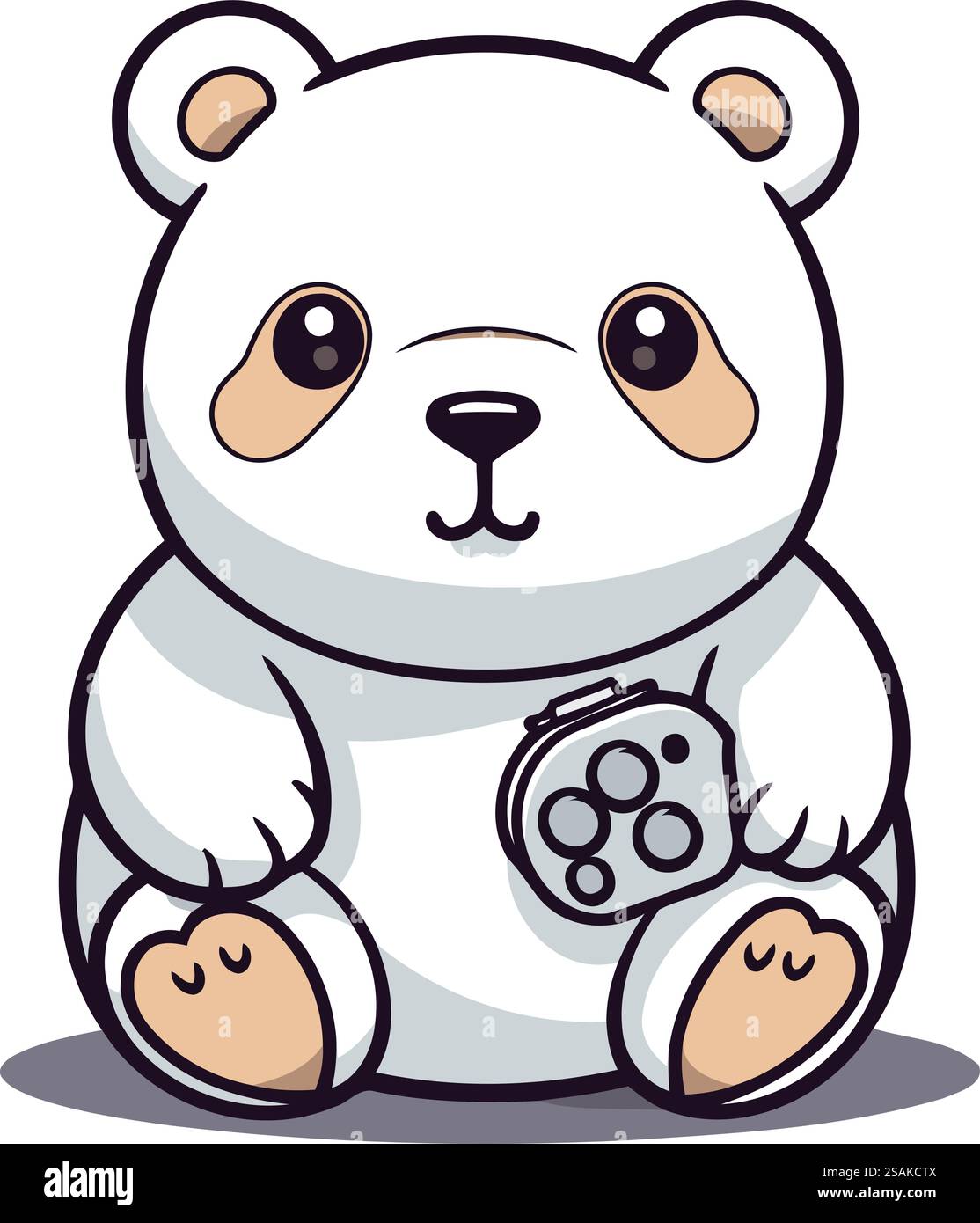 Cute cartoon panda bear sitting on the floor vector illustration Stock ...