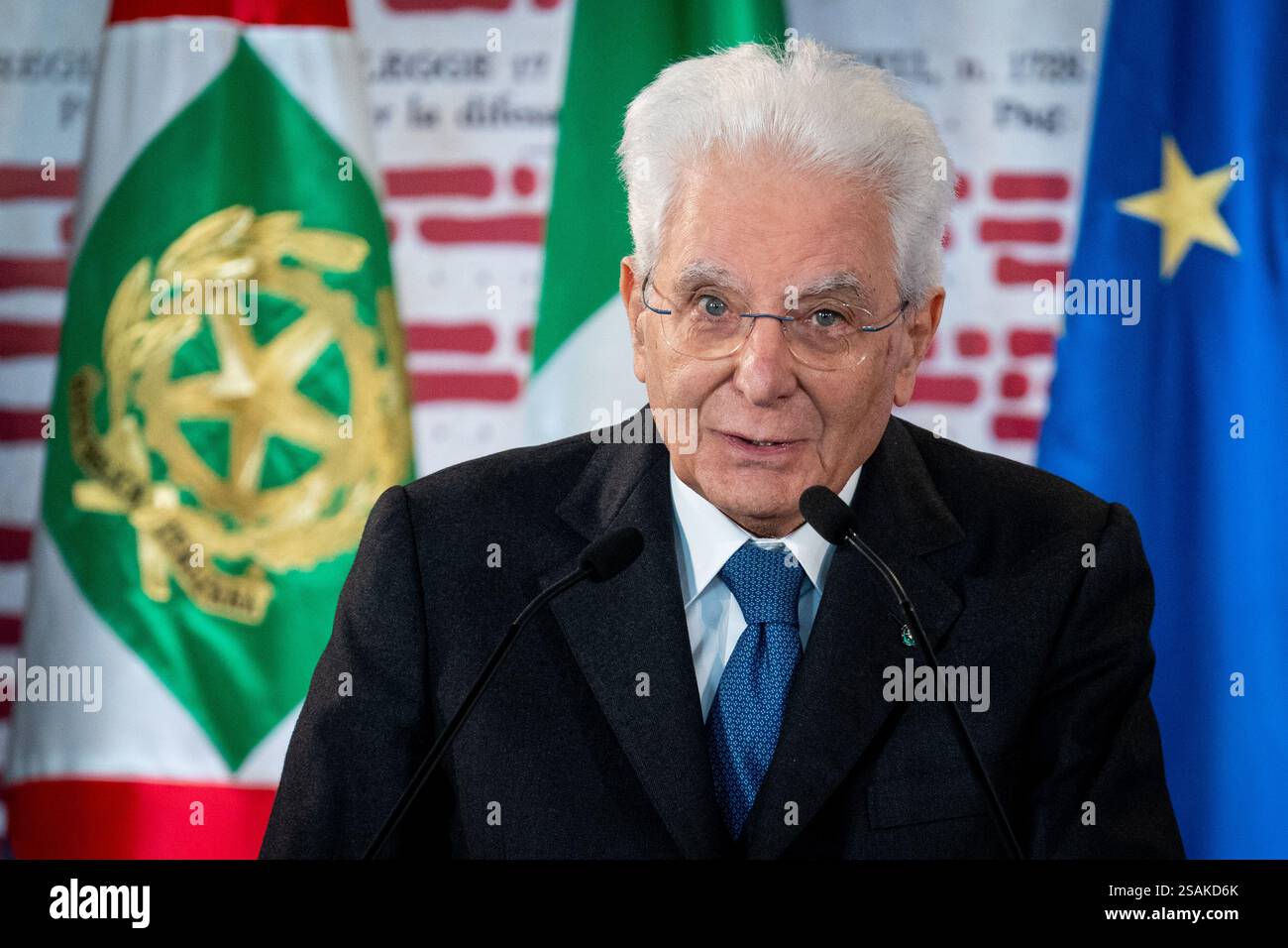 The President of the Italian Republic, Sergio Mattarella attends the ...