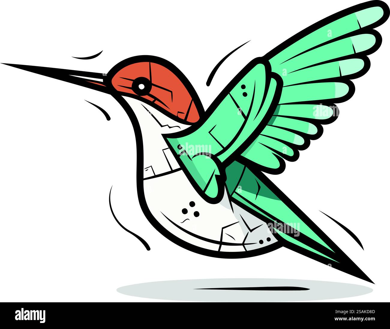 Flying hummingbird. Cartoon vector illustration isolated on a white ...