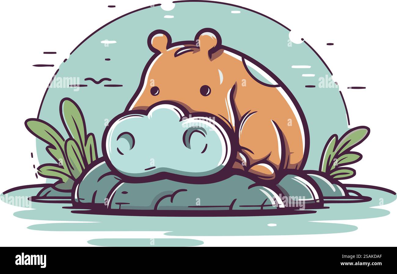 Hippo rock art hi-res stock photography and images - Alamy