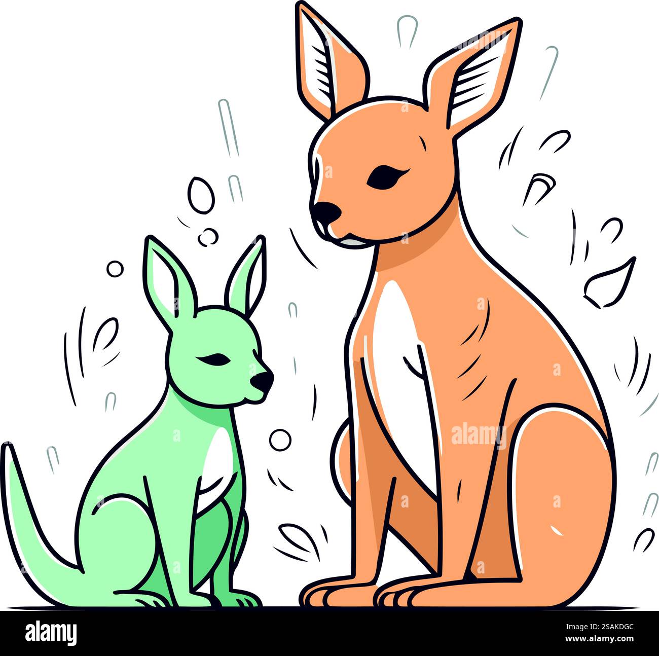 Kangaroo and rabbit. Vector illustration in a flat style Stock Vector ...